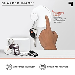 SHARPER IMAGE Auto Keyfinder Magnetic Smart Tracker and Storage, Find Lost Keys, Keychain Attachment