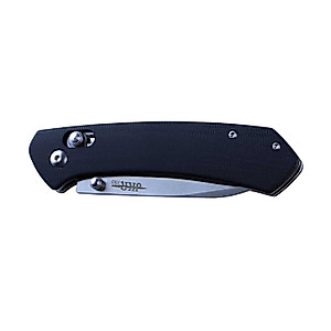 Joker JKR10012 Bearing Assisted Opening Knife, G10 / Carbon Fiber Handle in Black and 3.34 in. D2 Steel Blade, Overall Length 7.87 in. Tool for fishing, hunting, camping and hiking.