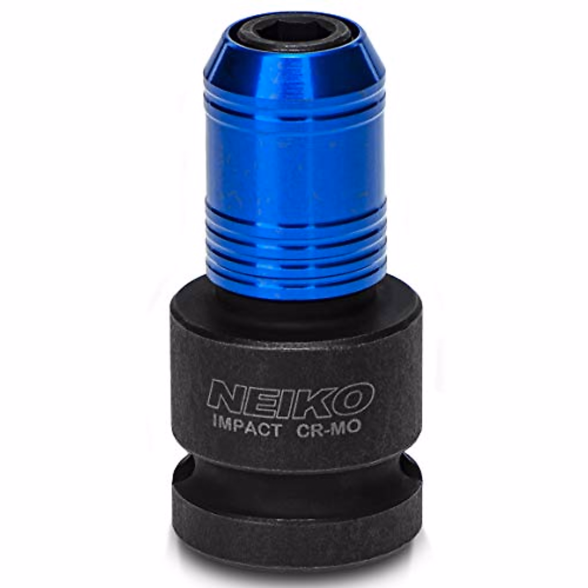 Neiko 30275A Impact Wrench Adapter for Ratchet-Wrench Drivers, 1/2-Inch-Drive Female to 1/4-Inch Hex Converter, Quick-Change Chuck, CrMo Steel