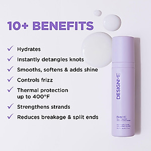 FAB.ME Leave-In Conditioner by DESIGNME | Detangles, Hydrates, and Controls Frizz | Heat Protector & Reduces Blow Dry Time | Color Safe, Ideal for Styling All Hair Types