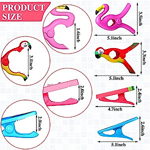 8 Pieces Beach Towel Clips Beach Chair Clips Jumbo for Pool Lounge Chair, Cruise Clothes Lines, Patio and Holiday Pool (Beach Style)