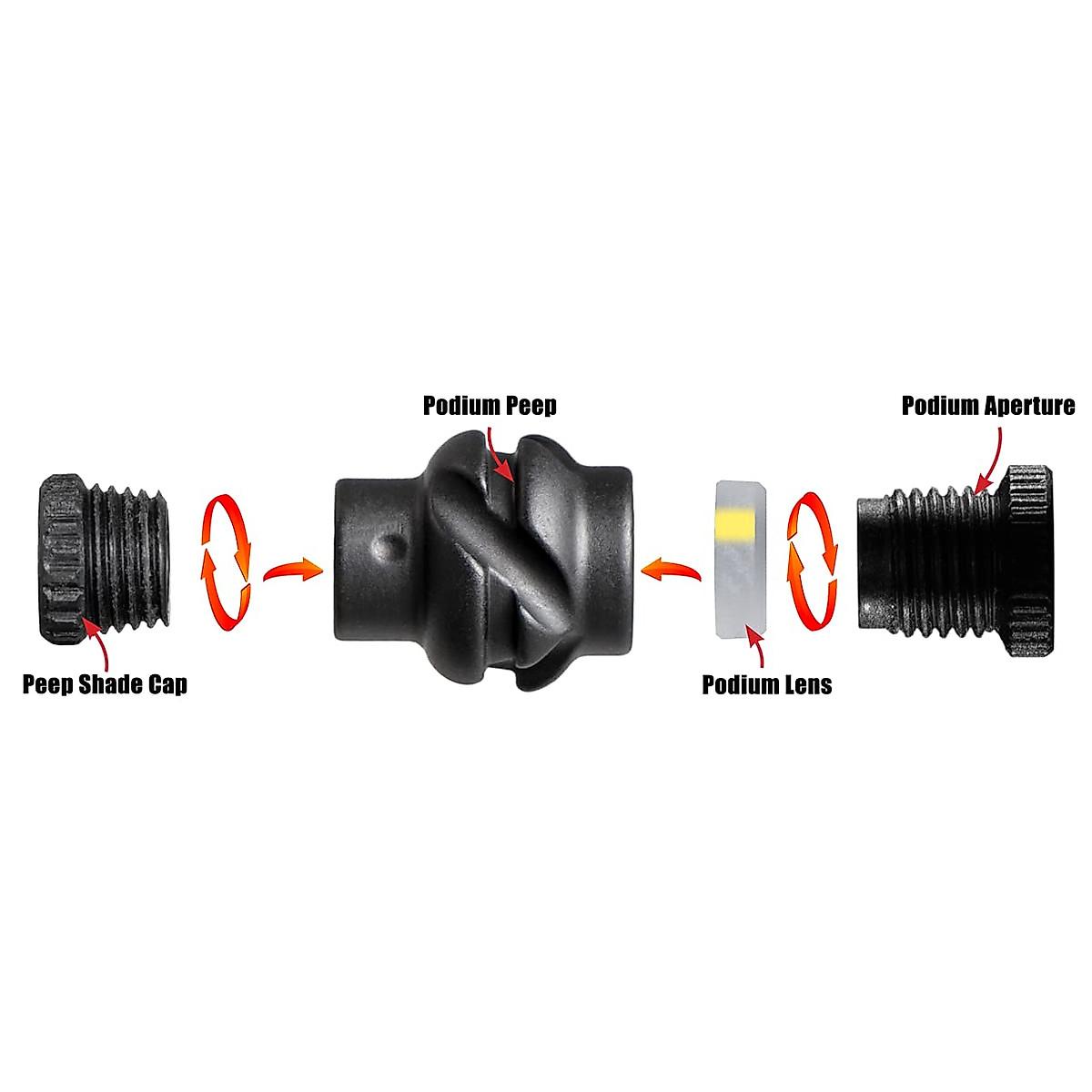 Specialty Archery Podium Peep Black