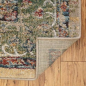 Unique Loom Isabella Collection Traditional Medallion Green Area Rug (5' 0 x 8' 0)