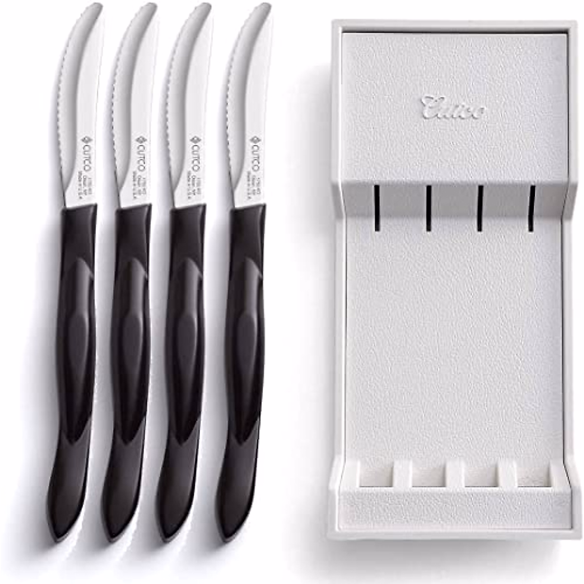 Cutco Steak/Table Knives 1759 Set of 4 Black Handle (Classic Dark Brown) Serrated