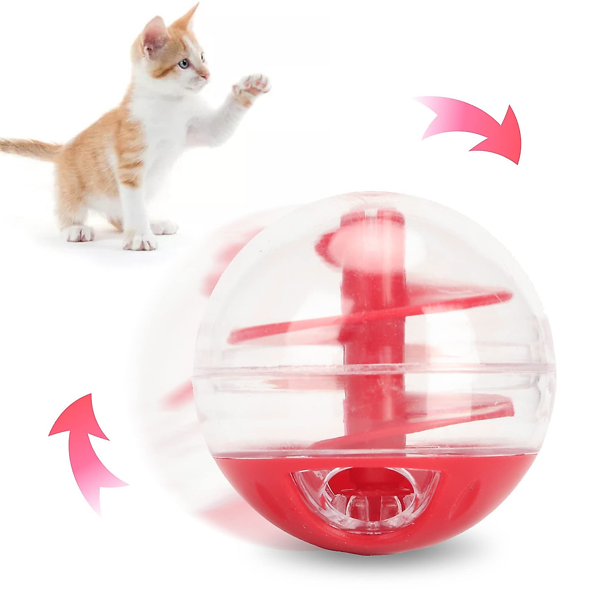 Meal Dispensing Cat Toy, Cat Ball Toy Interactive Cat Toy Meal Dispenser Ball Interactive Cat Ball for Food or Treats Cat Toy Ball for Small or Large Cats