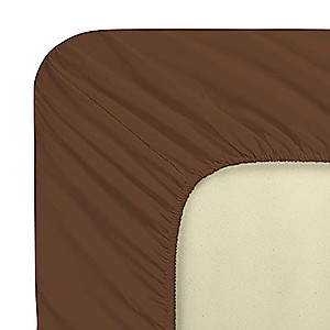FLXXIE 2 Pack Microfiber Fitted Crib Sheets, Super Soft and Cozy Toddler Fitted Sheets for Standard Crib and Toddler Mattresses, 28x52, Brown