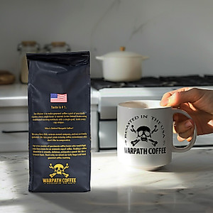Warpath Coffee Medium Roast Ground Coffee, Breakfast Blend, High Caffeine, Extra Strong Roasted 100% Arabica Coffee Ground Beans, Rich Aroma, Full Bodied Intense Cup, Created by Navy SEALs, 12oz