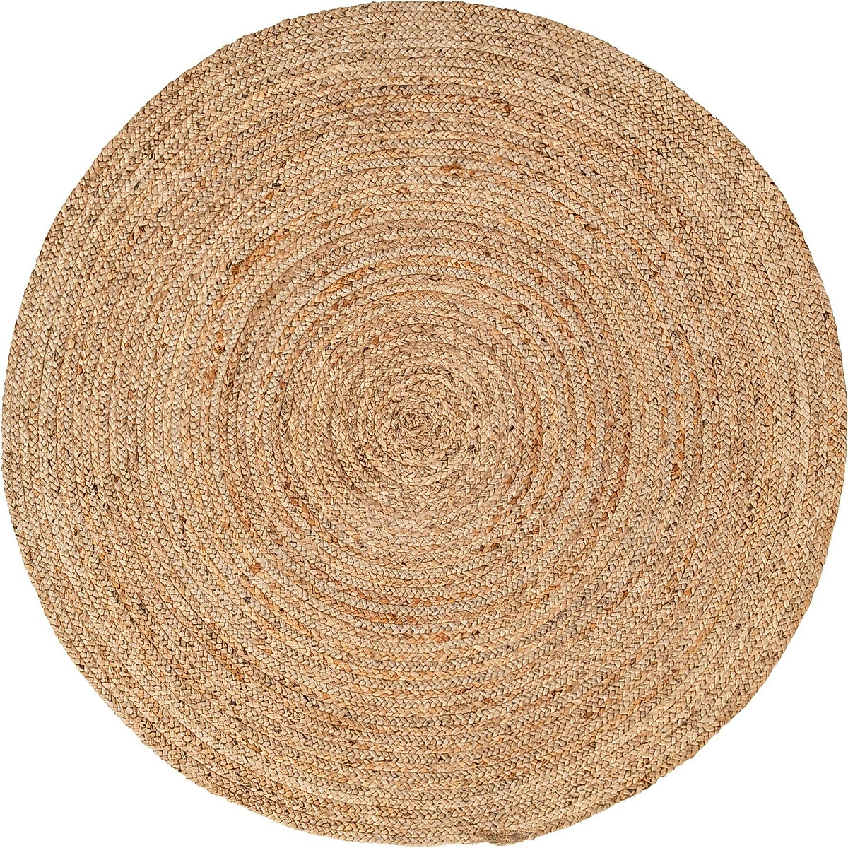Unique Loom Braided Jute Collection Area Rug - Dhaka (5' 1" Round, Natural)