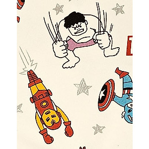 Marvel Avengers Spider-Man Hulk Iron Man Captain America Little Boys Fleece Sweatshirt and Pants Set White 7-8