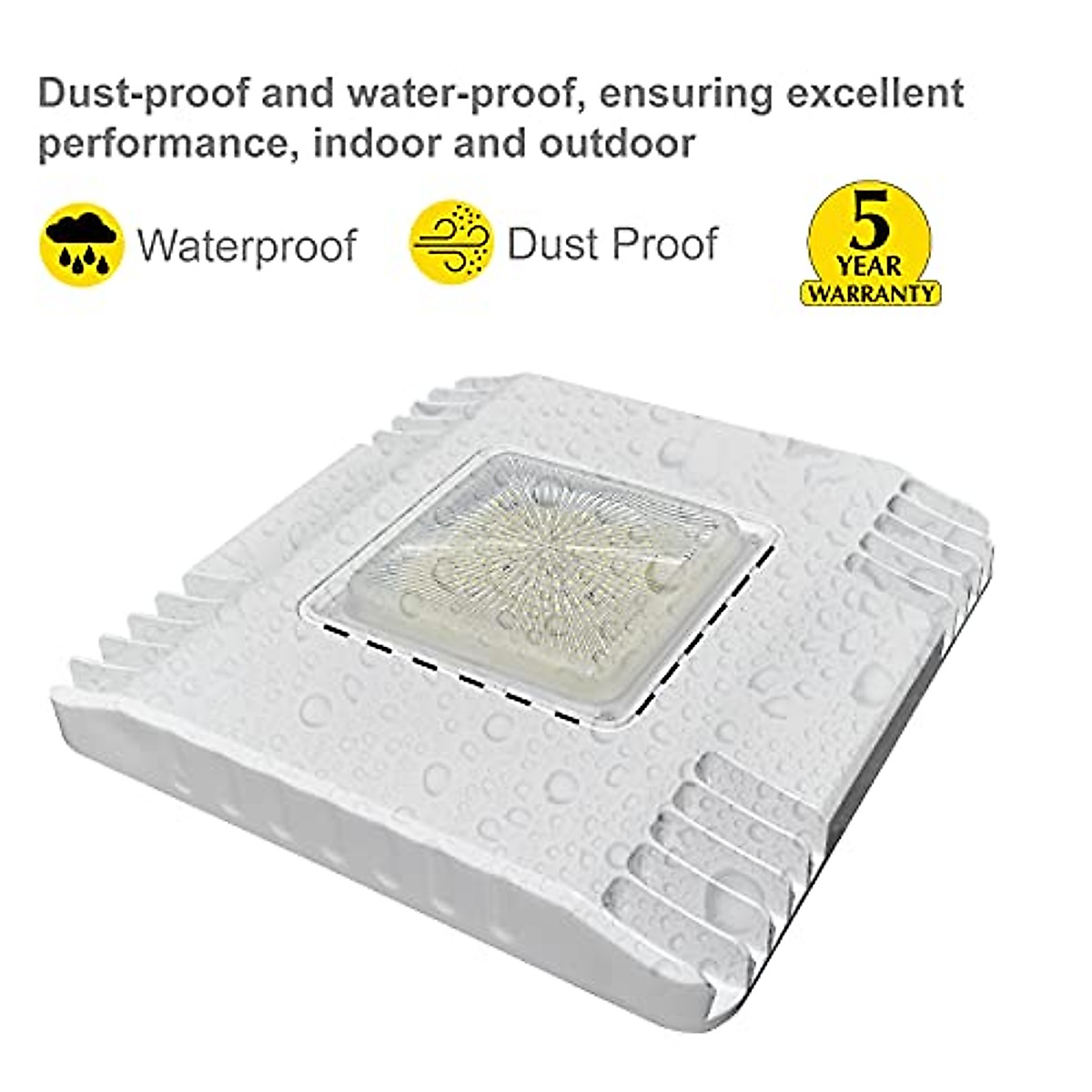 NUWATT | 2 Pack | Waterproof LED Canopy Gas Station Light 150W Ultra Bright Daylight 5000K, 18000 Lumens, Internal Driver, Outdoor High Bay Garage Subway 120-277V DLC Listed
