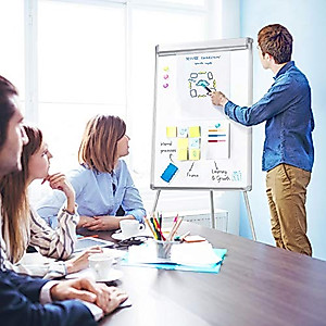 Yaheetech Easel White Boards Magnetic Tripod Whiteboard Portable Dry Erase Board 36x24 inches Flipchart Easel Board Height Adjustable, Stand White Board with Flipchart Hook for Office or Teaching