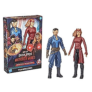 Marvel Avengers Titan Hero Series Doctor Strange in The Multiverse of Madness Toys, Doctor Strange The Scarlet Witch 12-Inch-Scale 2-Pack