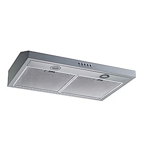 Winflo 30 In. Convertible Stainless Steel Under Cabinet Range Hood with Mesh filters and Charcoal Filters and Push Button Control