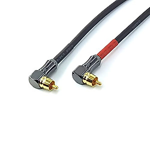 WJSTN-055 90 Degree Right Angle RCA Subwoofer Cable Audio Cable RCA Male to Male Audio Video Cord for Subwoofer, HDTV, Amplifiers,Home Theater,Hi-Fi Systems,Subwoofe 2 Pack (2FT)