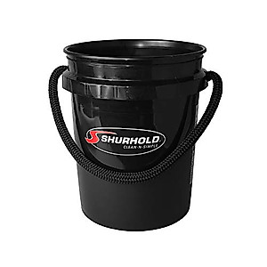 Shurhold 2452 Black 5 Gallon Bucket with Black Rope Handle