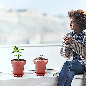 PURPLE STAR 1N 30 Pack Cupcake Plant Nursery Pots with Humidity Dome-Small Plastic Flower Pots with Saucers and Shovel for Indoor Outdoor Seedling Succulent Vegetable