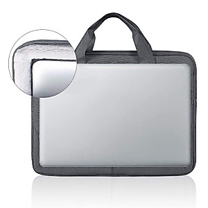 LANDICI Laptop Bag Carrying Case 13-14 inch with Shoulder Strap, Slim Waterproof Computer Sleeve Compatible with MacBook Air 13/13.3 M1 M2, MacBook Pro 13/14, Chromebook 14, Grey