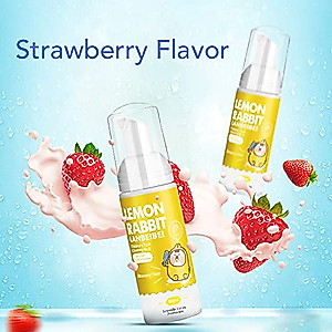 Lanbeibei Kids Foam Toothpaste, Fluoride Free Natural Formula Strawberry Flavor 60ml 1Pack