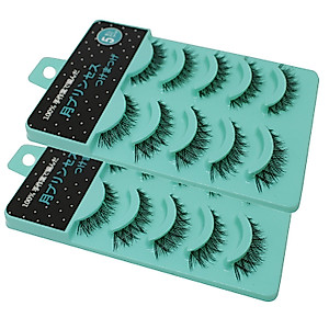 Scala 5 pairs/set 3D False Eyelashes Messy Cross Thick Natural Fake Eye Lashes Professional Makeup Tips Short False Eye Lashes (L-12)