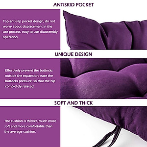 Scorpiuse Chair Pads with Ties 15"x15" Non-Slip Soft Seat Cushions Set of 4 Breathable Pearl Cotton Filling Seat Cushion for Dining Living Room Kitchen Office Chair Den (15" x 15", Purple)