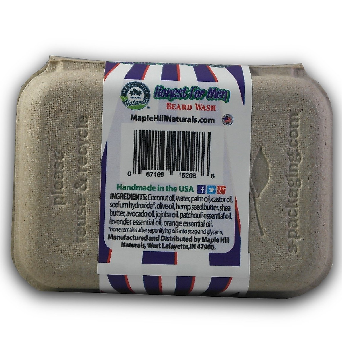 Honest For Men Original Scent Beard Wash 5 Bar Value Pack - 100% All Natural Ingredients - Best Beard Shampoo and Conditioner for a Healthy Beard - Hand Crafted in U.S.A.