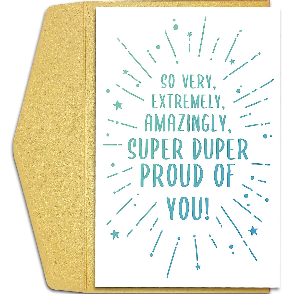 Qiliji Cute Proud of You Card, Congratulations Card for New Job, Promotion, Graduation, Exam Pass, Proud Encouragement Card