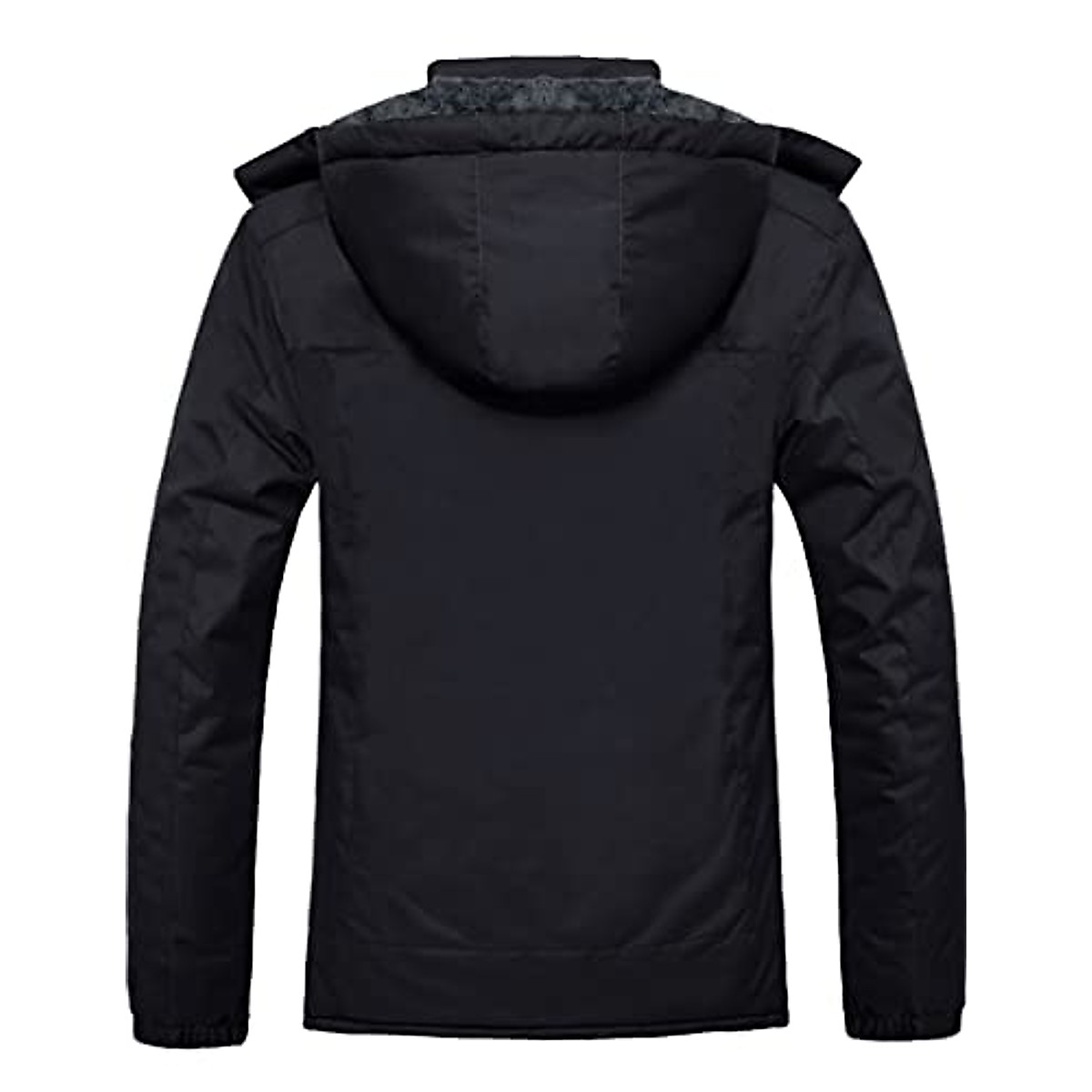 GEMYSE Men's Mountain Waterproof Ski Snow Jacket Winter Windproof Rain Jacket (Black,Large)