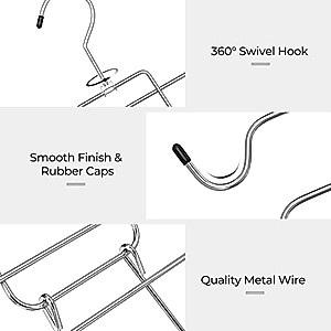 Bra Organizer, 2 Pack Tank Top Hanger for Closet Swivel Hook Foldable Design PODATOL Space Saving Hanger 'Metal Bra Holder Hanging Storage