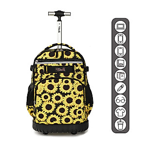 Tilami Rolling Backpack 18 inch Wheeled Backpack School College Student Travel Trip Boys and Girls