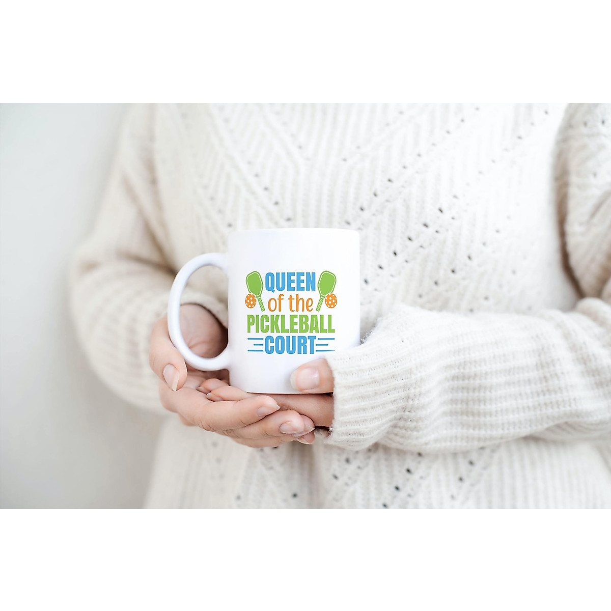 CANARY ROAD Queen of the Pickleball Court Mug | Pickleball Accessories | Gift For Grandma | Gifts For Her | Mothers Day Gift | Unique Mom Gift | Gift for Pickleball Player | Pickleball Player Mug