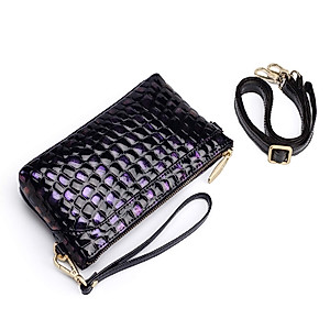 FEIMINA Leather Wristlet Clutch Wallet Purses Small Crossbody Bags for Women, Leather and Adjustable Strap Christmas Gifts for Girls