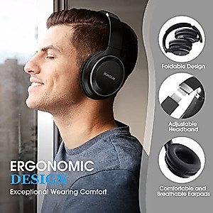 RUNOLIM Bluetooth Headphones Over Ear, 65 Hours Playtime Wireless Headphones with Microphone, Lightweight Foldable & Portable Stereo Bass Headsets for Smartphone, Tablet, Computer, TV, MP3/4