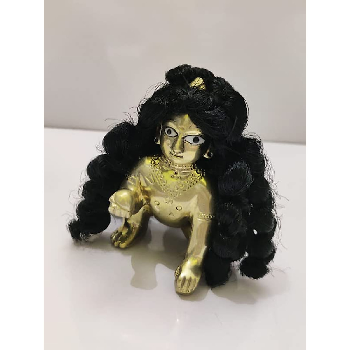 laddu Gopal Designer Culry Hairs/Radha Rani Hairs/Radha Rani Designer Hairs/Heavy Hairs / Size 3NO / RK_882