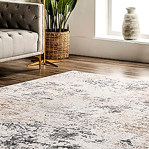 nuLOOM Danae Abstract Machine Washable Area Rug, 8' x 10', Ivory