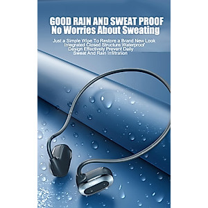 Open Ear Headphone TWS True Wireless Stereo Over-The-Ear Sport Headphone DUCK2 Air Conduction Earphone Blind-Touch-Control Technology (Black/Nickel)