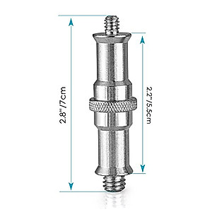 Neewer 2 Pieces Standard 1/4 to 3/8 inch Metal Male Convertor Threaded Screw Adapter Spigot Stud for Studio Light Stand, Hotshoe/Coldshoe Adapter, Ball Head, Wireless Flash Receiver, Trigger