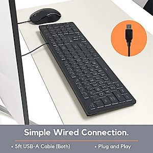 X9 Performance Large Print Backlit Keyboard and Mouse Combo - Easy to See Big Print Letters - USB Wired Keyboard and Mouse - Lighted Keyboard for Elderly, Low Vision, Visually Impaired