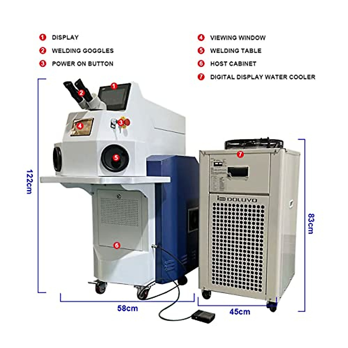 USA CALCA 200W Laser Spot Welding Machine for Metal Gold Silver Jewelry, Jewelry Spot Welder Welding Equipment (60 Joules)