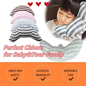 Car Seat Belt Pillow for Kids, Soft Car Headrest Pillow for Kids in Car, Travel Safety Belt Sleeping Pillow for Infants Baby Children Adults Neck Head Support Cushion Pad Car Accessories