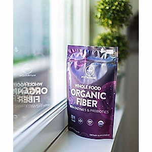 MRM Nutrition Whole Food Organic Fiber | with Enzymes + Prebiotics | Insoluble + Soluble fibers | Digestive Health + Regularity | 6g Fiber per Serving | 32 Servings