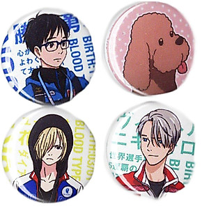 Yuri on Ice - Anime 1" inch Button Set - 4 Piece - Yuri Yurio Viktor