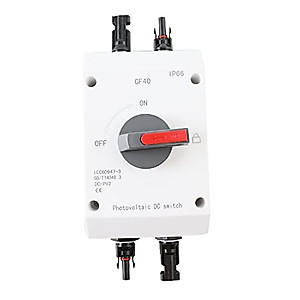 HOTSTORE Solar Switch Photovoltaic Isolator, DC Isolator PC Isolated Solar Switch 1000V 32A Outdoor IP66 Waterproof Easy Installation for RV Fuse Proctive