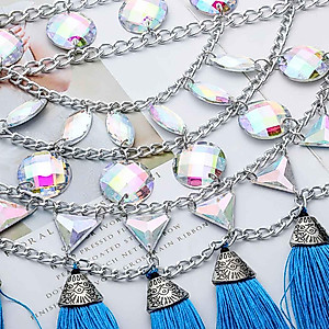 Salliy Rhinestone Body Chains Skirt Silver Sexy Belly Chain Dresses Festival Outfits Summer Body Bottom Jewelry for Women and Girls（Only Skirt）