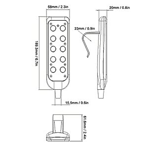 Lifting Bed Controller, Hospital Bed Remote Control 6 Button Remote Hand Control Controller with 8 Pin Plug Replacement Lift Chair or Power Recliner Hand Control Compatible with Pen faders and contro