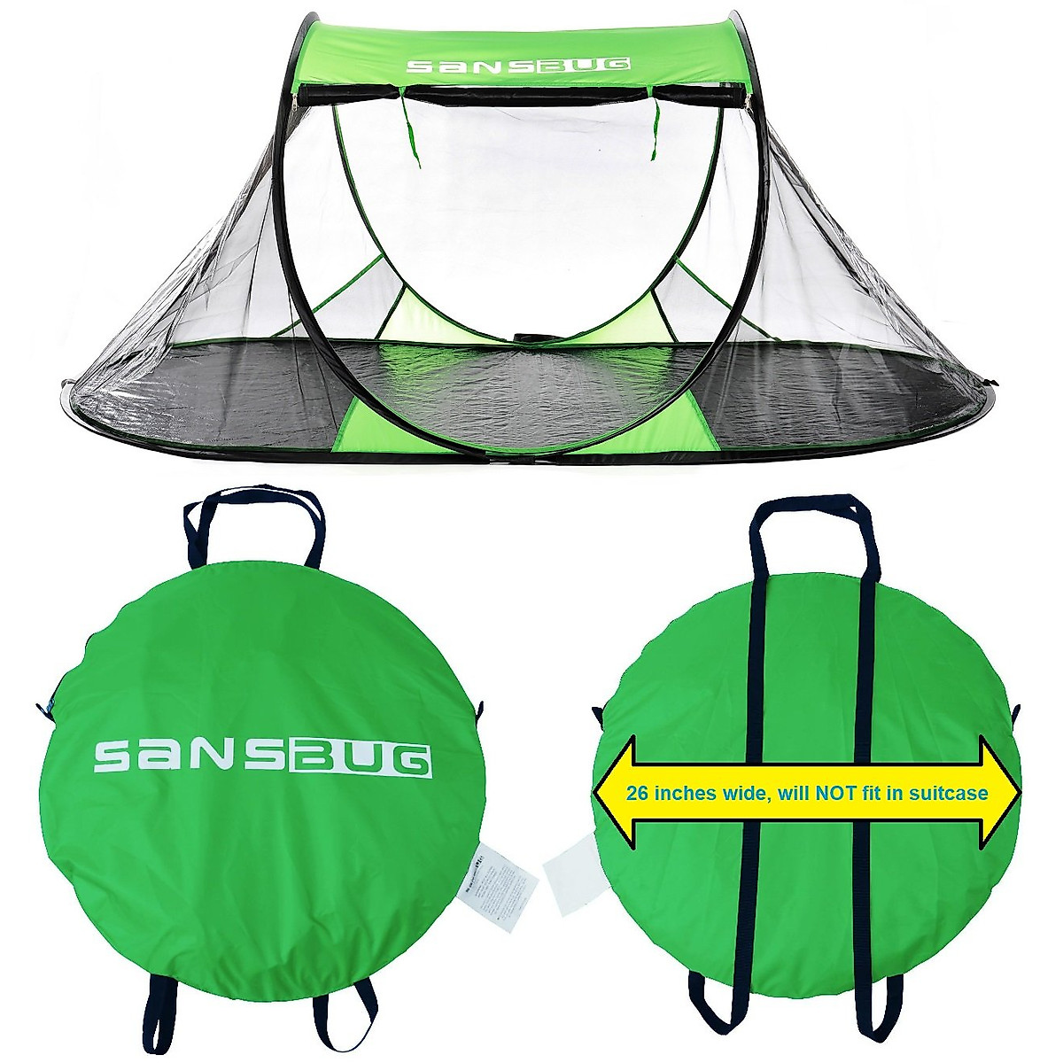 SANSBUG 1-Person Popup Mesh Screen Tent (Tarp Floor)