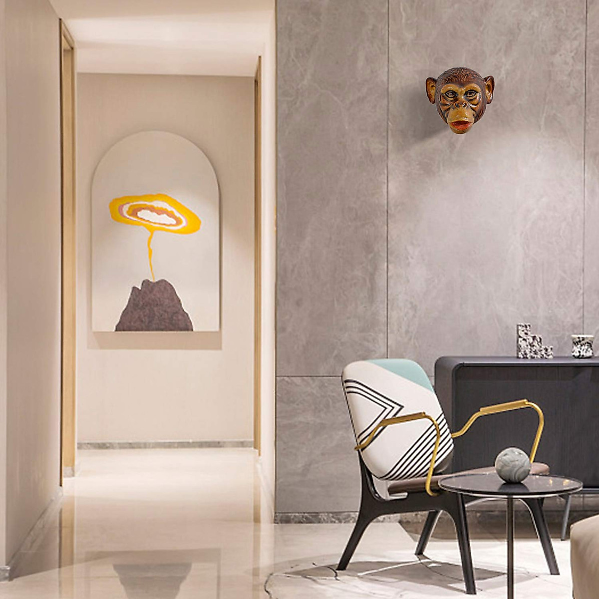 Polyresin faux Gorilla head wall hanging, handmade wall charmers for farm house, animal head home & Garden décor