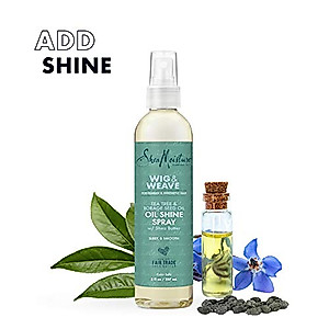 SheaMoisture Oil Shine Hair Spray for Wig and Weave, Tea Tree and Borage Seed Oil, Paraben-free Hair Shine Spray, 8 FL Oz