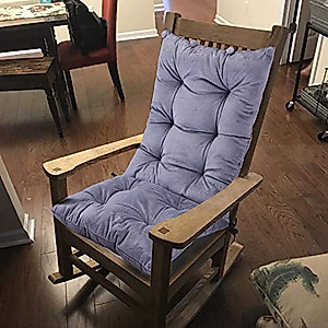 Big Hippo Rocking Chair Cushion,Soft Thicken Rocking Chair Cushion Set with Detachable Neck Pillow Back Support,Comfy Chair Cushion Pad with Ties for Outdoor Indoor Home Office,Gray