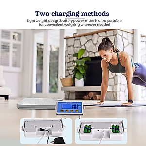 Tetuga Medical Scale - Heavy Duty 440 lb High Capacity Wrestling Scale for Body Weight with Easy to Read LCD Display Physician Scale, Professional Medical Grade Scale for Doctor Home Gym Office