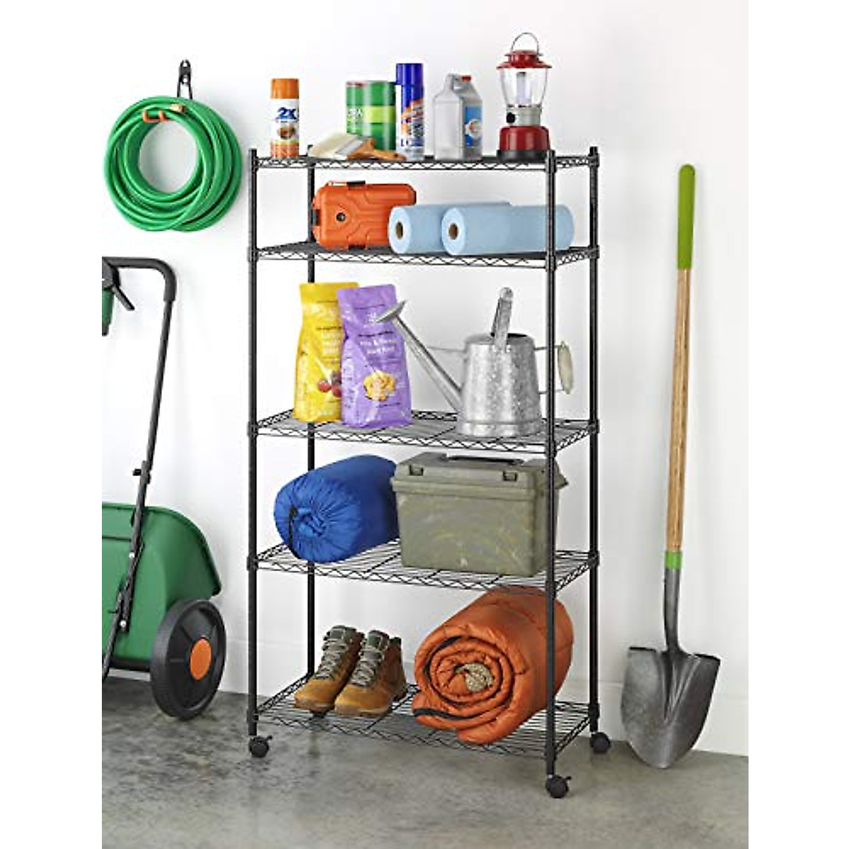 Whitmor Supreme 5-Tier Cart holds up to 1,000 lbs. Black